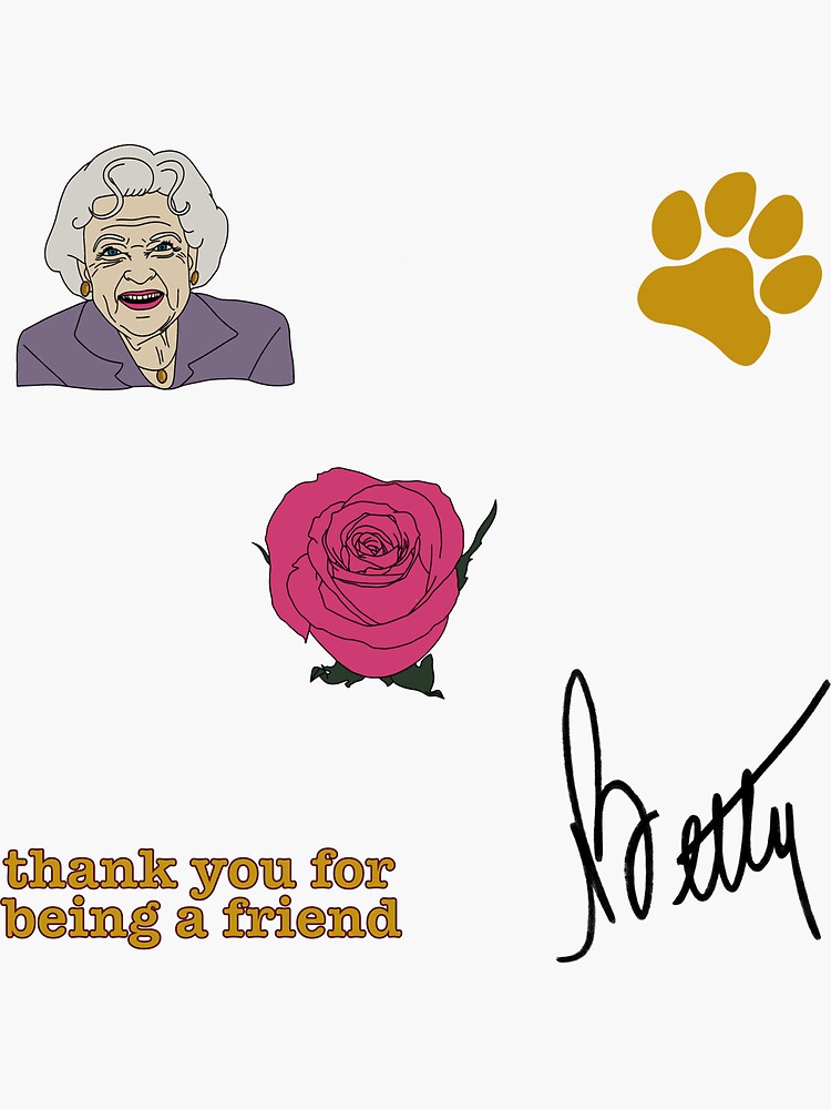 "Betty White Sticker Set" Sticker for Sale by PoeTatoes | Redbubble