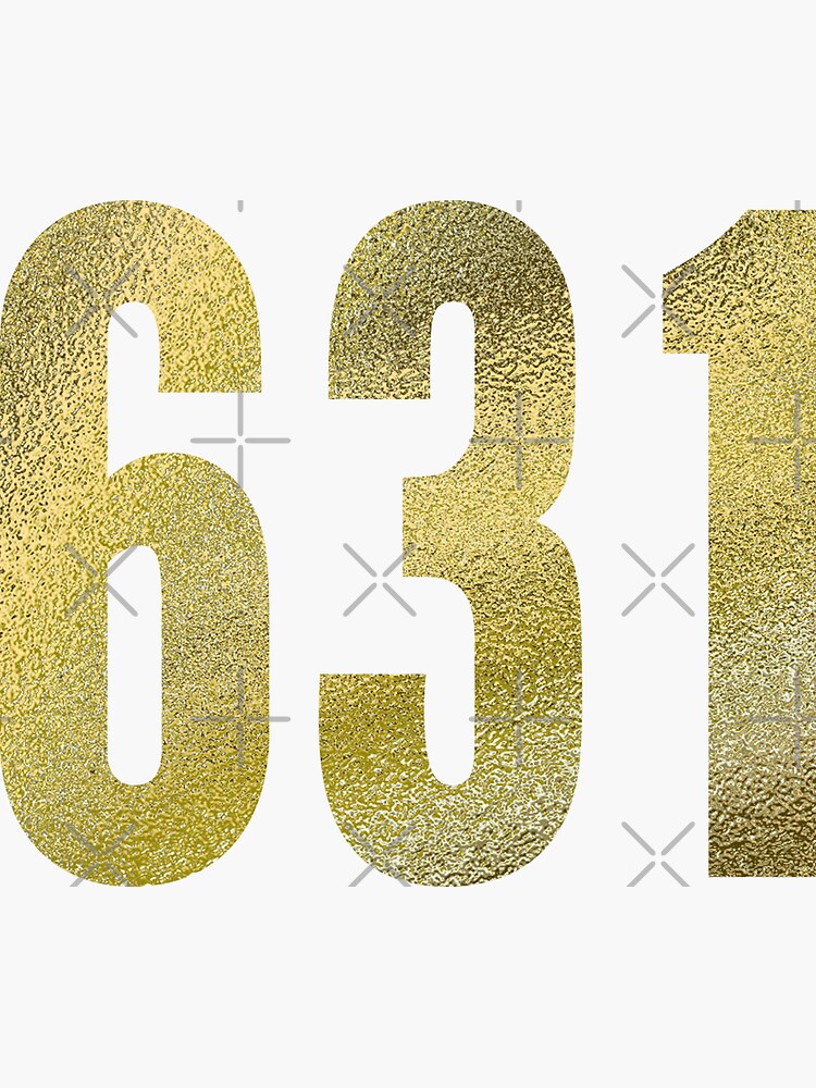 "Golden Area Code - 631" Sticker for Sale by theroyalsass | Redbubble