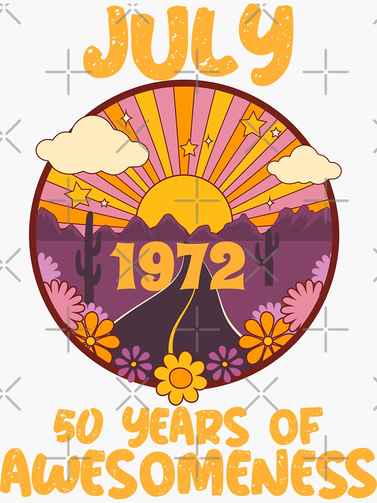 "1972 Birth Year" Sticker for Sale by Studioapartment | Redbubble