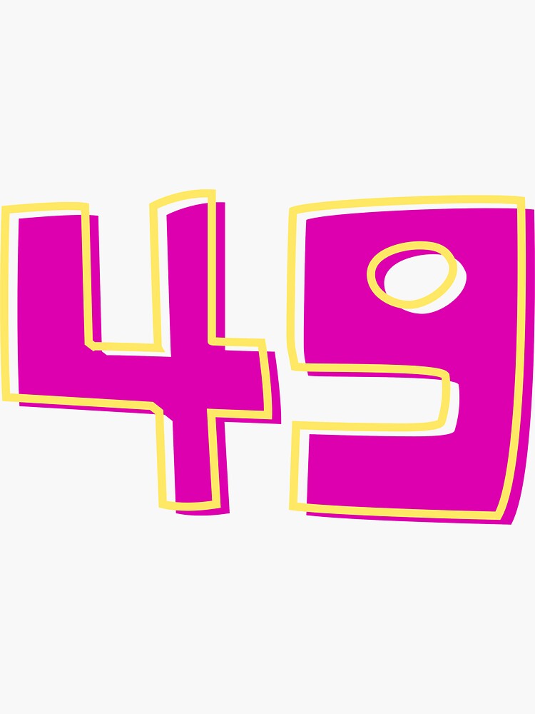 "Number Forty Nine (49)" Sticker by countthenumbers | Redbubble