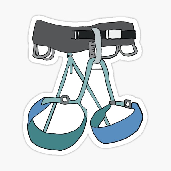 "Rock Climbing Harness " Sticker for Sale by roleydesigns | Redbubble