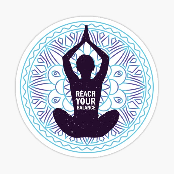 "Reach your balance, yoga yogi" Sticker for Sale by GDartist | Redbubble