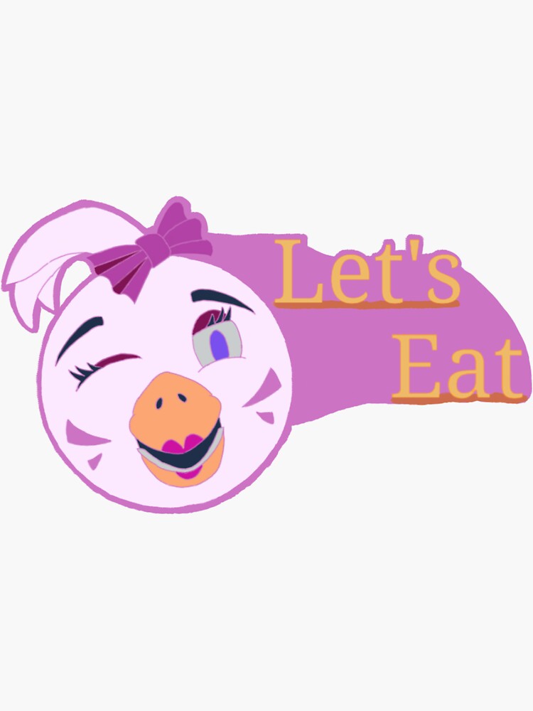 "Glamrock Chica Let's Eat! " Sticker for Sale by CryptidGender | Redbubble