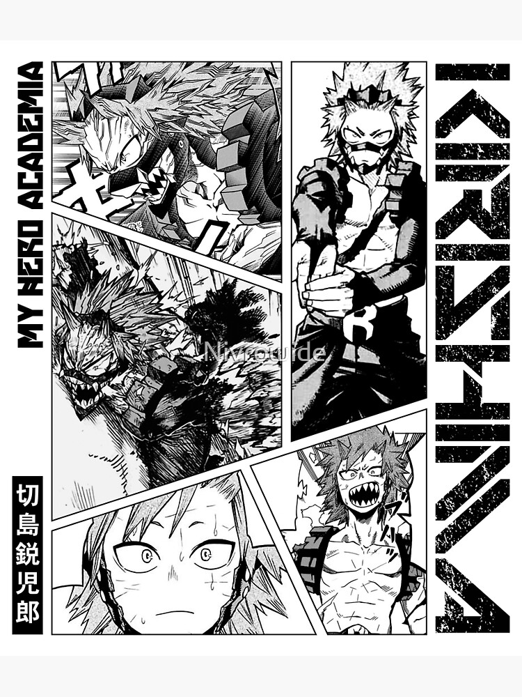 "Eijiro Kirishima - My Hero Academia Manga Panel - Black and white ...