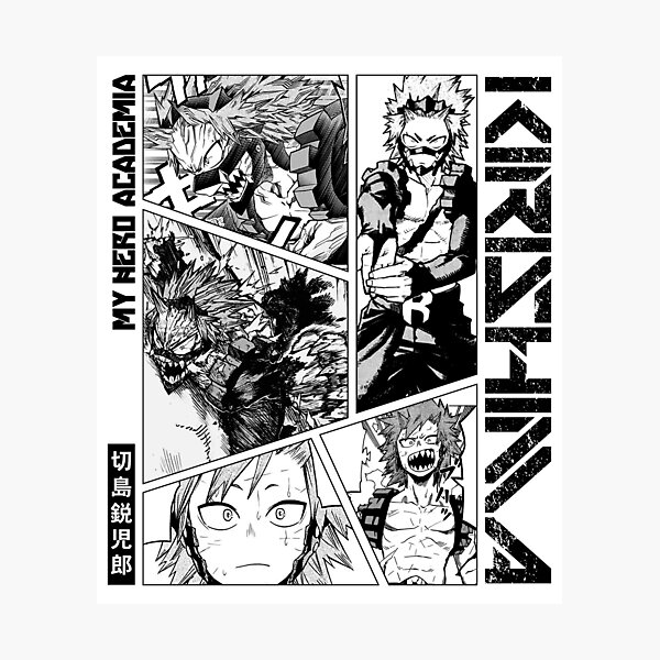 "Eijiro Kirishima - My Hero Academia Manga Panel - Black and white ...