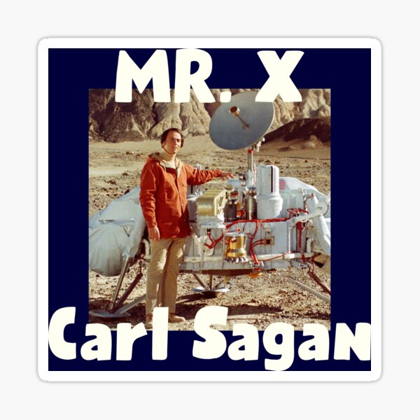 "Carl Sagan AKA Mr. X" Sticker for Sale by schizoidwear | Redbubble