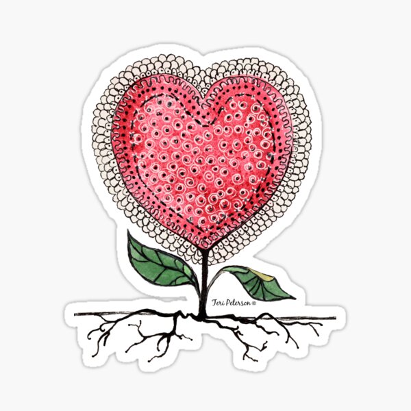 "Love Grows Heart Art" Sticker for Sale by FlowerPower4U | Redbubble