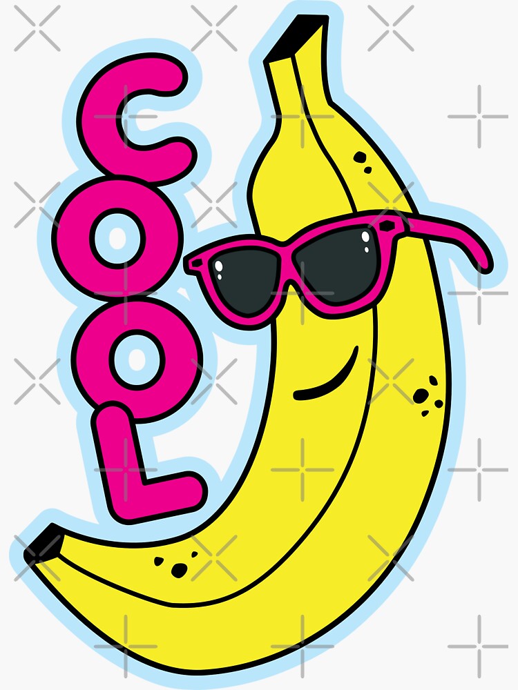 "Cool Banana" Sticker for Sale by DetourShirts | Redbubble