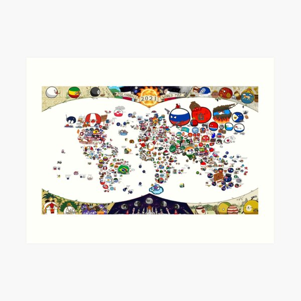 " NEW!!!! Countryballs 2021 World Map " Art Print for Sale by ...