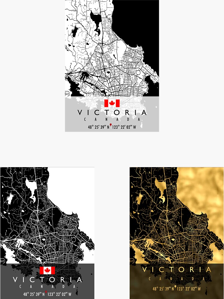 "VICTORIA MAP CANADA Sticker Pack" Sticker for Sale by hatimelhag ...