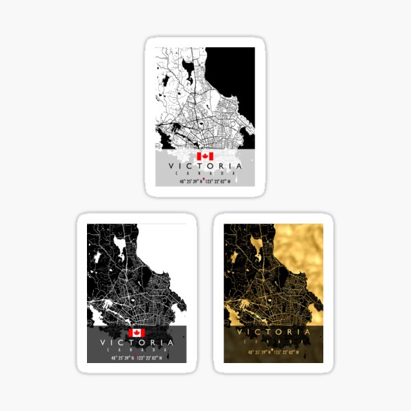 "VICTORIA MAP CANADA Sticker Pack" Sticker for Sale by hatimelhag ...
