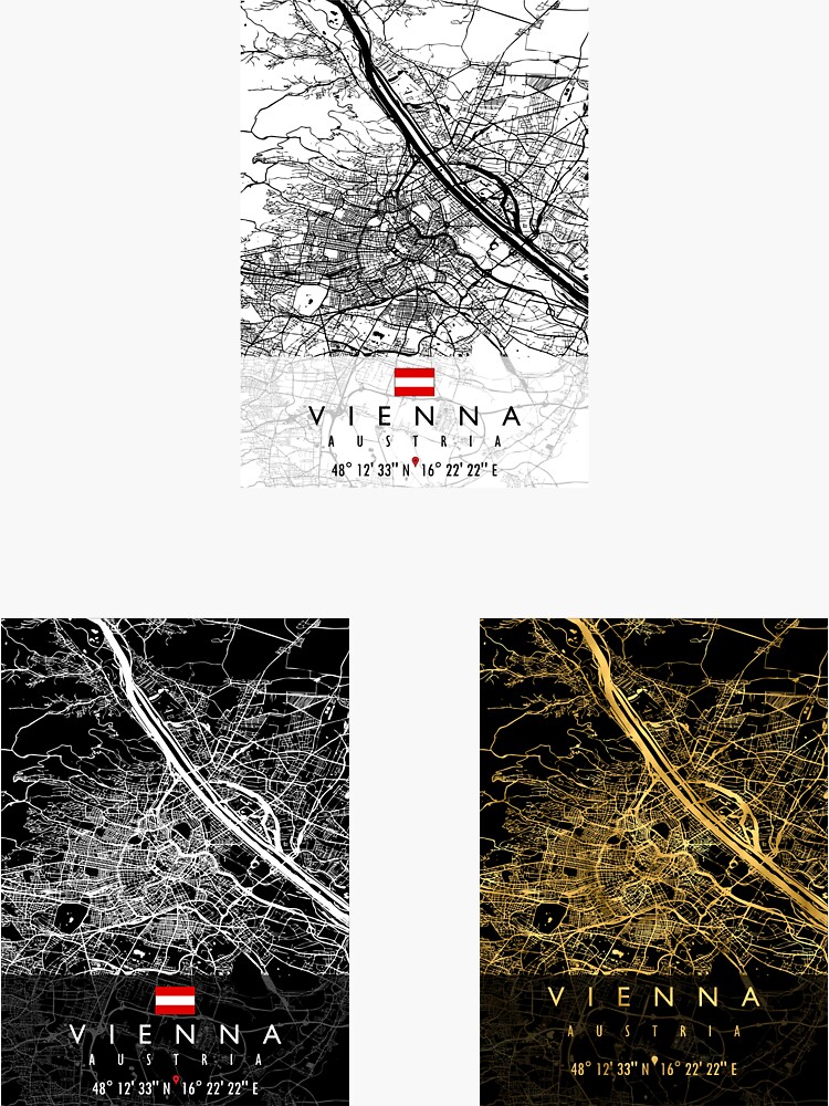 "VIENNA MAP AUSTRIA Sticker Pack" Sticker for Sale by hatimelhag ...