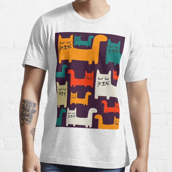 "Colorful Pattern With Cute Drawn Cats" T-shirt for Sale by ...