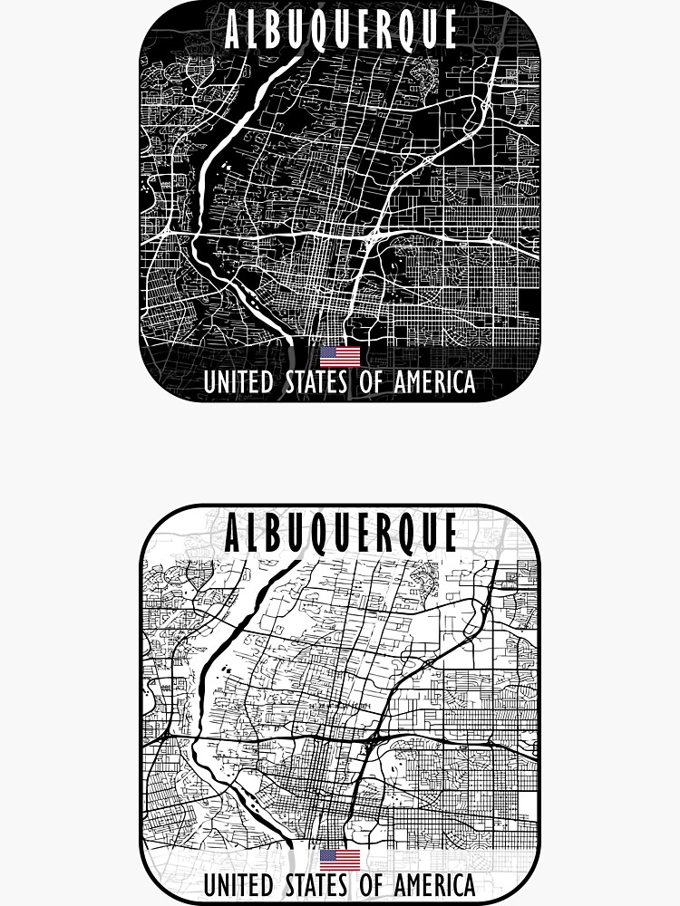 "Albuquerque Map USA Sticker Pack" Sticker by hatimelhag | Redbubble