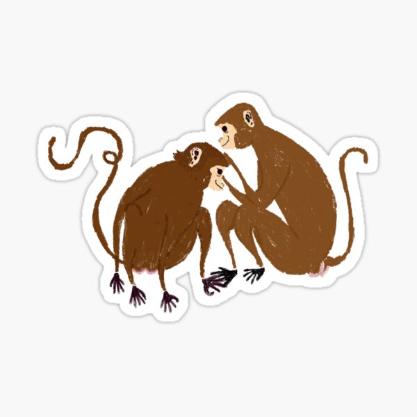 "Monkeys " Sticker by clarabelen | Redbubble