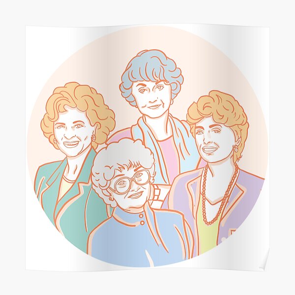 "Golden Girls Print Pattern in Pastel" Poster for Sale by lucybortiz ...
