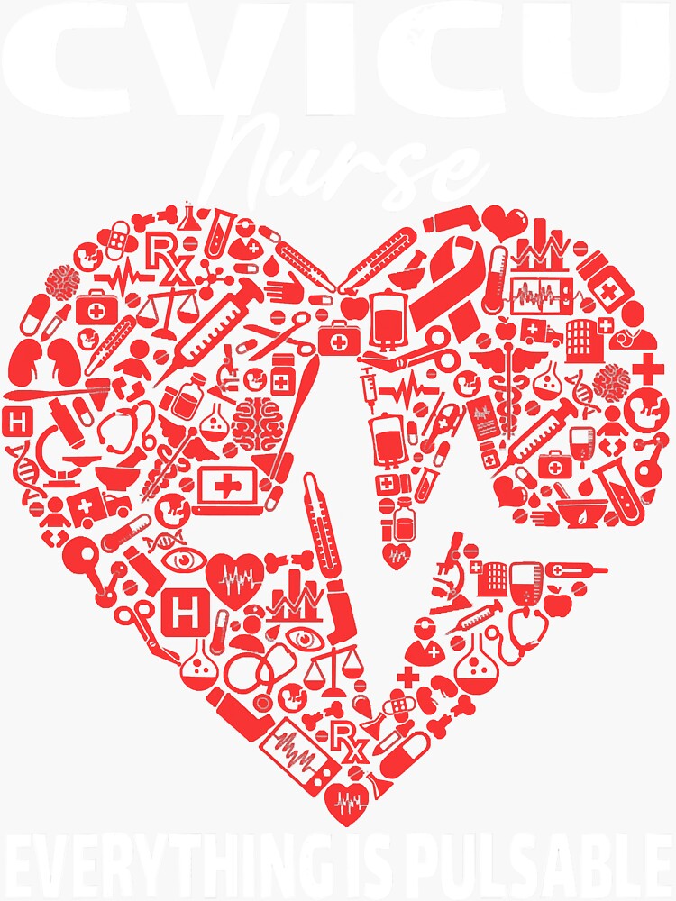 "Love Heart Cute Cvicu Nurse Valentine" Sticker by caodalan936 | Redbubble
