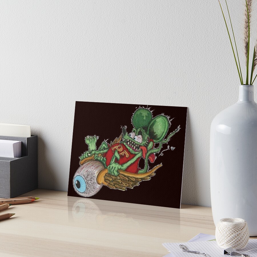 "Rat Fink Sticker" Art Board Print by ImyahDesign | Redbubble