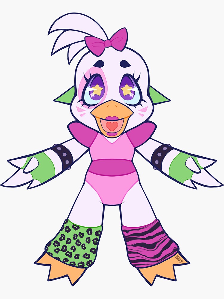Glamrock Chica Chibi Sticker For Sale By Shmittykam Redbubble
