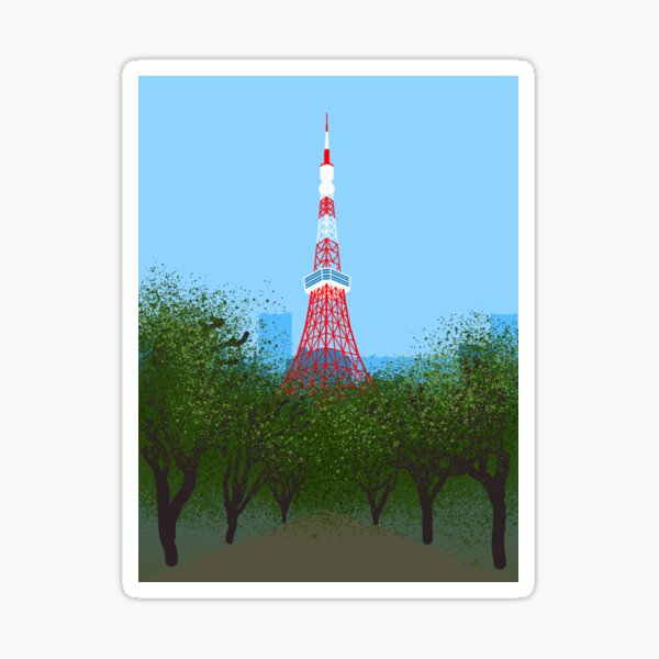 "Tokyo Tower (Day)" Sticker for Sale by MrKShirts | Redbubble