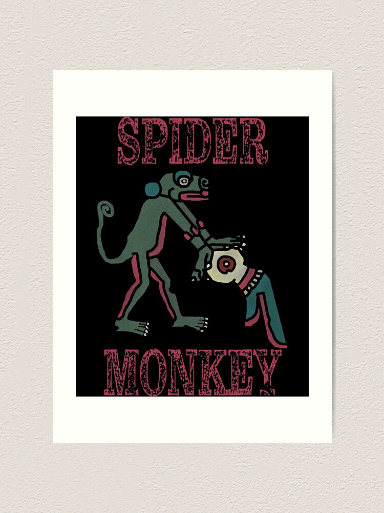 "Spider Monkey Tee Creative Aztec Design for IUCN Men Women " Art Print ...