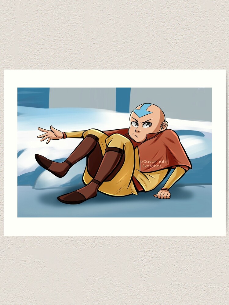 "The Last Airbender Aang On Ice Cute Meme" Art Print for Sale by ...
