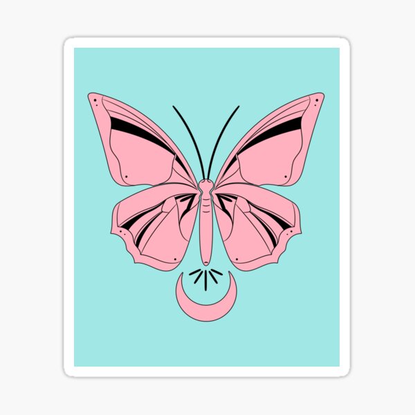 "Pink Butterfly | Symbol of Change | Message from the Universe" Sticker ...