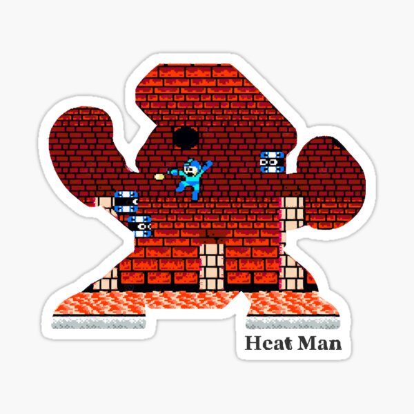 "Heat Man Silhouette - Mega Man 2 " Sticker by shanicede | Redbubble
