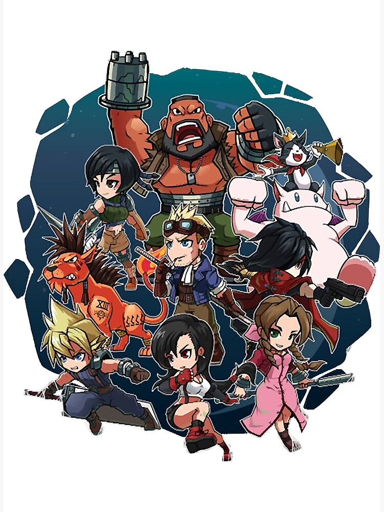 "Final Fantasy 7 Chibis Fanart " Poster for Sale by chesteroch | Redbubble