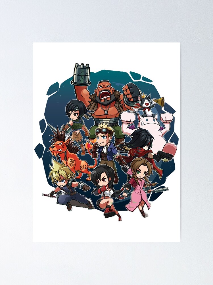 "Final Fantasy 7 Chibis Fanart " Poster for Sale by chesteroch | Redbubble