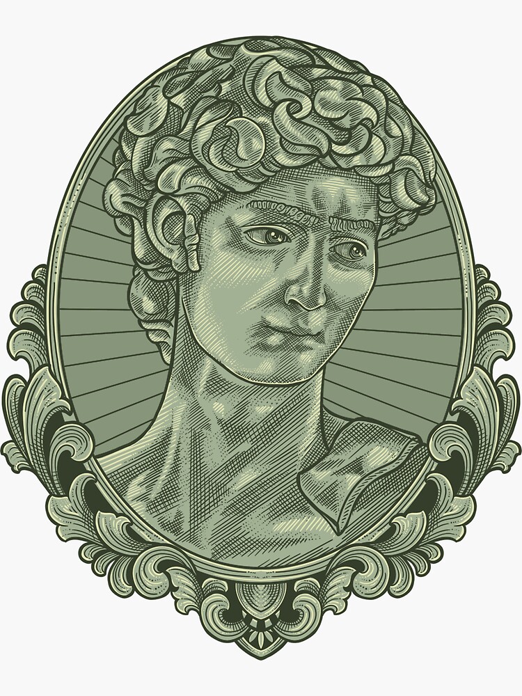 "David Engraving Style " Sticker for Sale by Adrielvector | Redbubble
