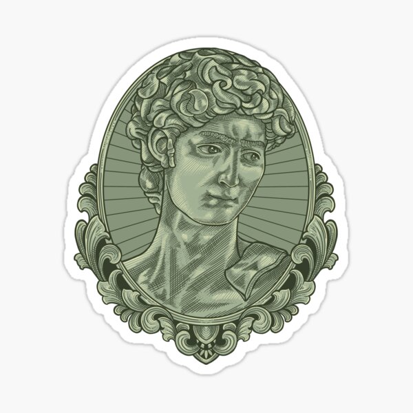 "David Engraving Style " Sticker for Sale by Adrielvector | Redbubble