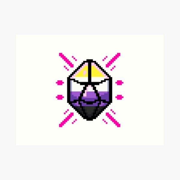 "Pride Pixel Art D20 - Non-Binary Pride Flag" Art Print for Sale by ...