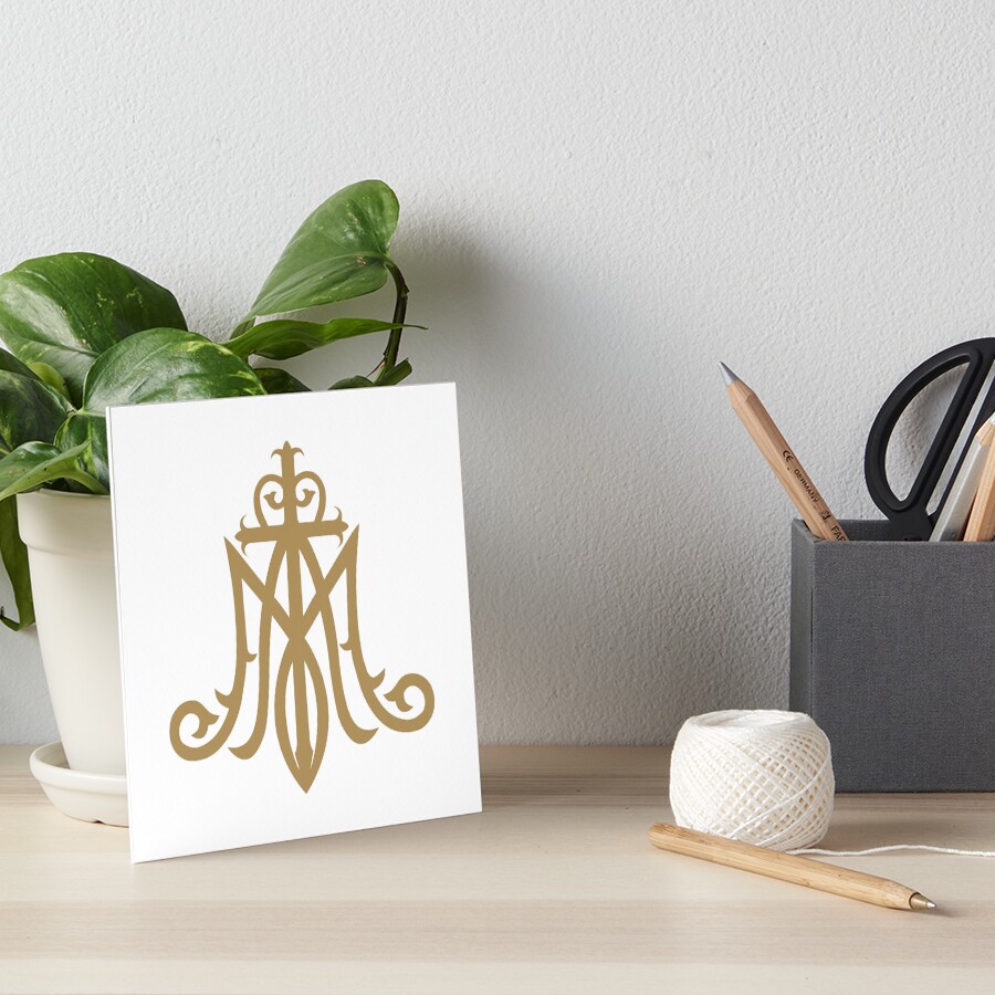 "Virgin Mary Monogram Ave Maria" Art Board Print by Beltschazar | Redbubble