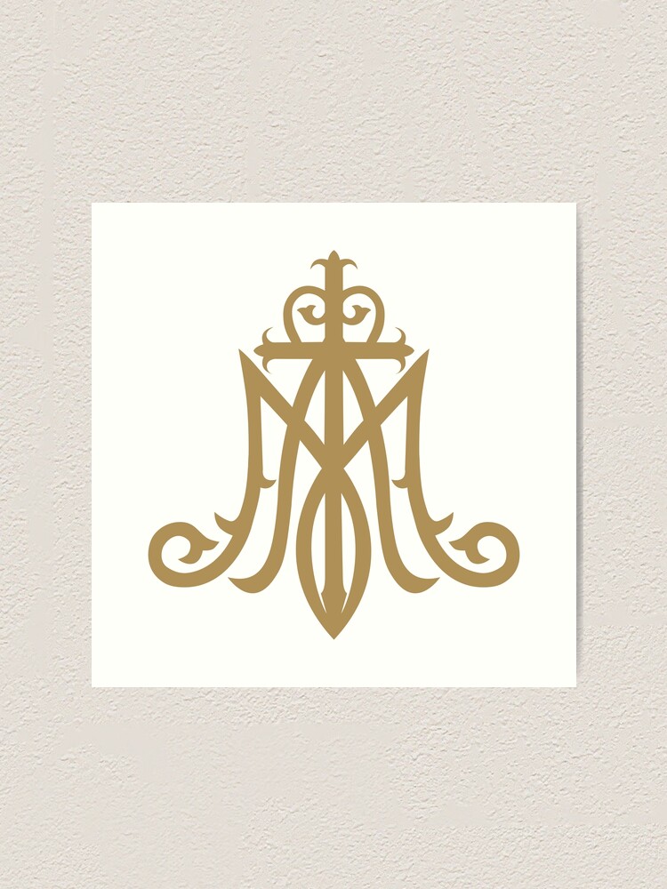"Virgin Mary Monogram Ave Maria" Art Print for Sale by Beltschazar ...