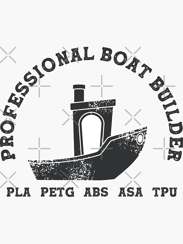 "3D Printing Benchy Professional Boat Builder" Sticker by PCB1981 ...