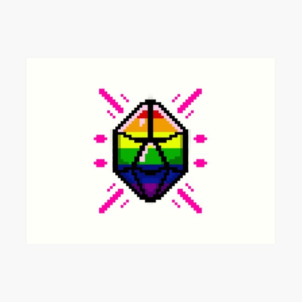 "Pride Pixel Art D20 - Rainbow Pride Flag" Art Print for Sale by ...