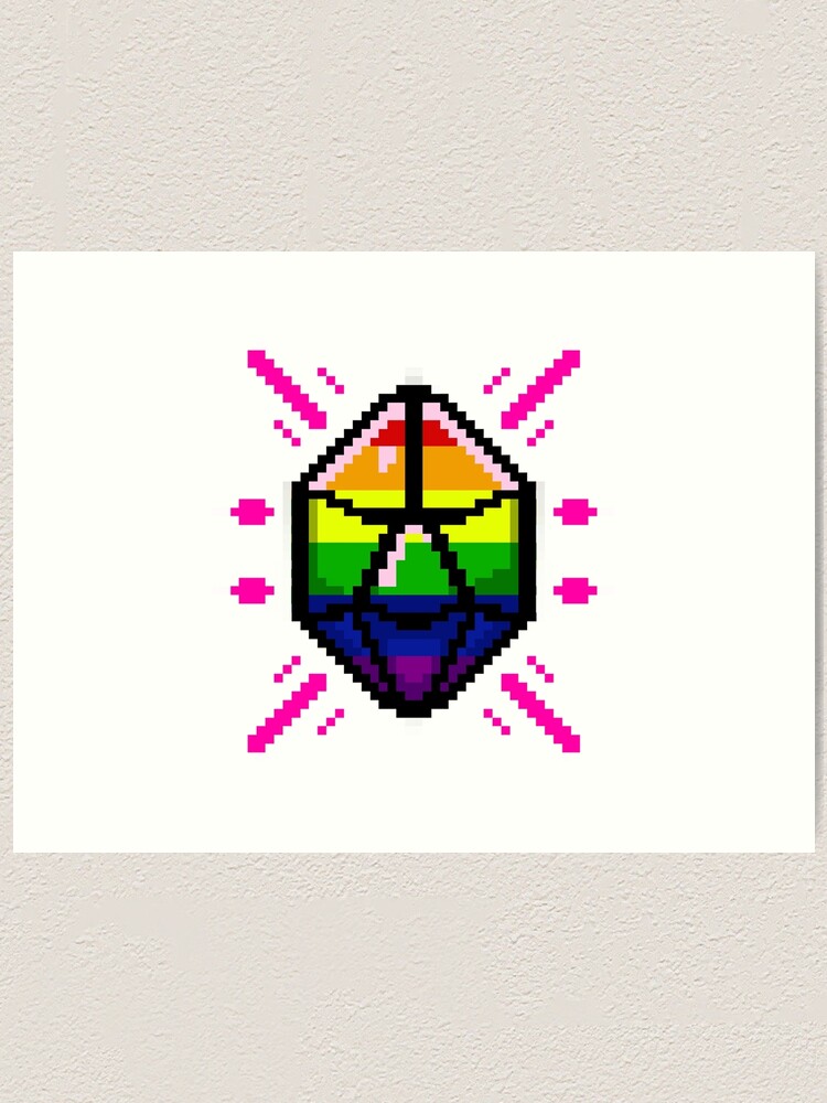 "Pride Pixel Art D20 - Rainbow Pride Flag" Art Print for Sale by ...