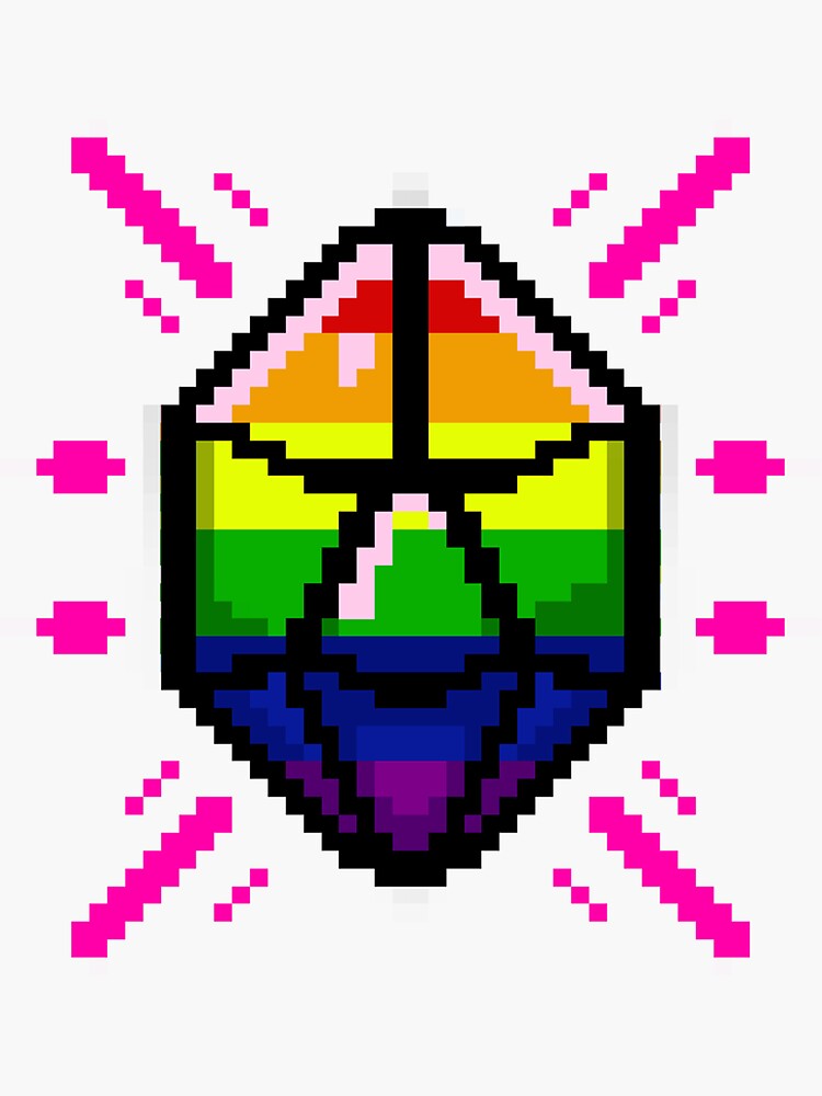 "Pride Pixel Art D20 - Rainbow Pride Flag" Sticker for Sale by ...