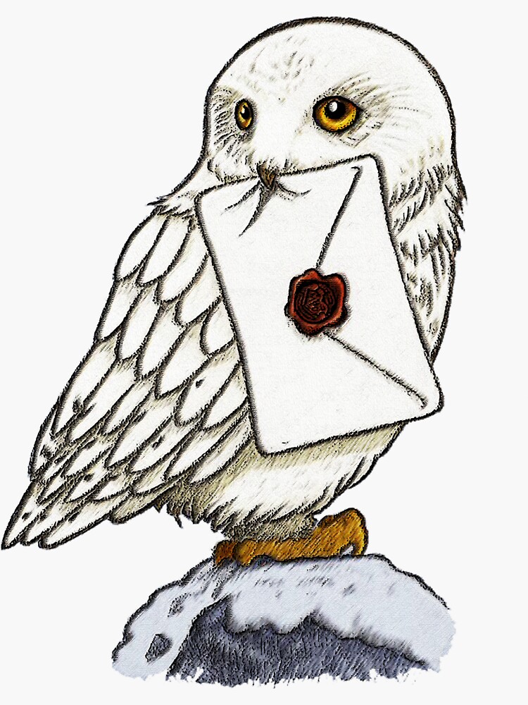 "Hedwig Wizard Sticker" Sticker for Sale by caiahs | Redbubble