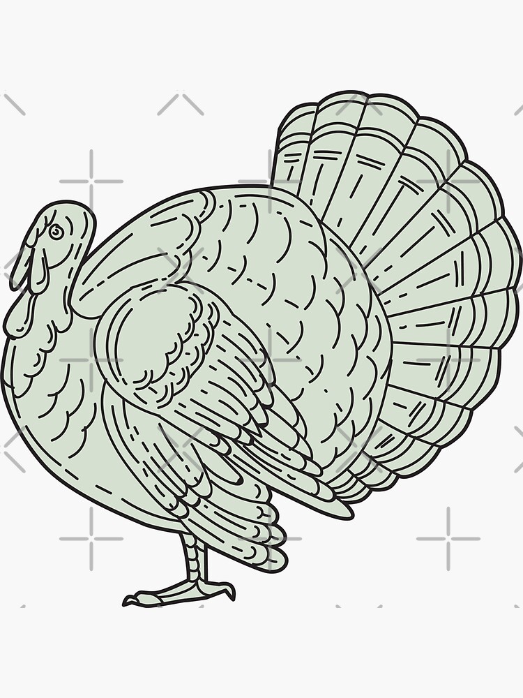 "Wild Turkey Side Mono Line" Sticker for Sale by patrimonio | Redbubble