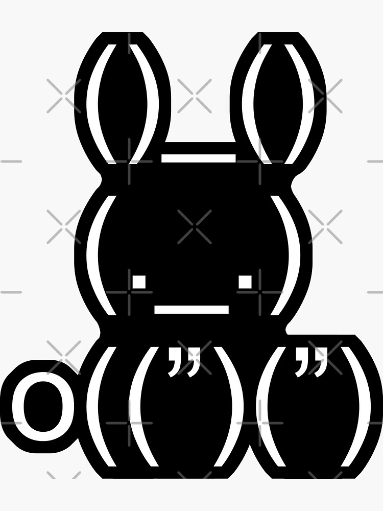 "Cute Ascii Bunny Art" Sticker by FoggyBreeze | Redbubble