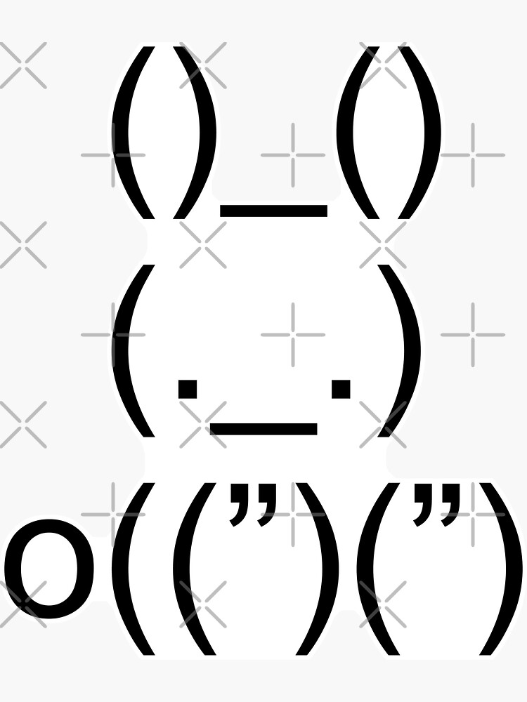 "Cute Ascii Bunny Art in black" Sticker for Sale by FoggyBreeze | Redbubble