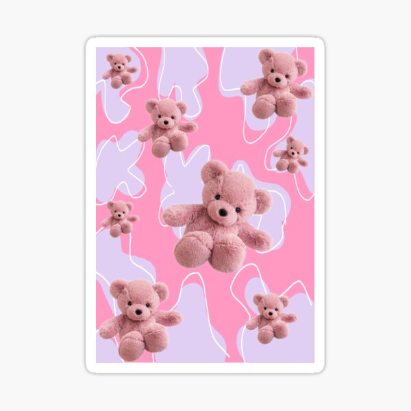 "Cute Pink Bear" Sticker by CelineArtDesign | Redbubble