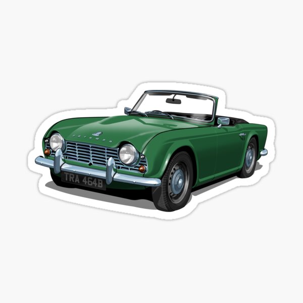 "Triumph TR4 in british racing green" Sticker for Sale by candc-retro ...