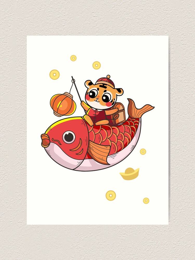 "Cartoon on the Fish, best Wishes" Art Print for Sale by zaisketcher ...