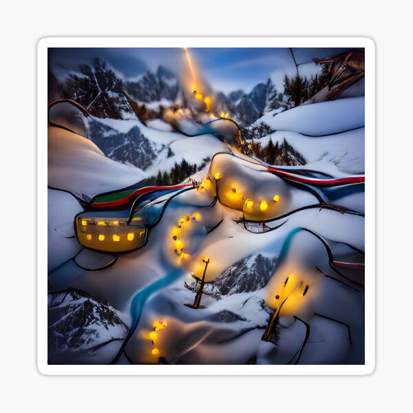 "AI generated art, The Alps" Sticker by aiartdirection | Redbubble