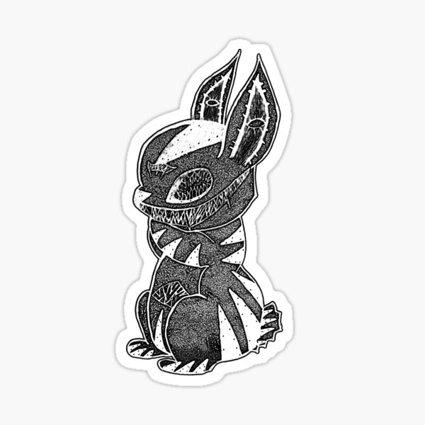 "Static Bunny drawn design" Sticker for Sale by BrokenVibezs | Redbubble