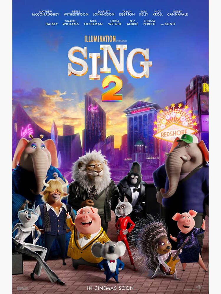 "sing - 2" Sticker for Sale by eddiemcafee | Redbubble