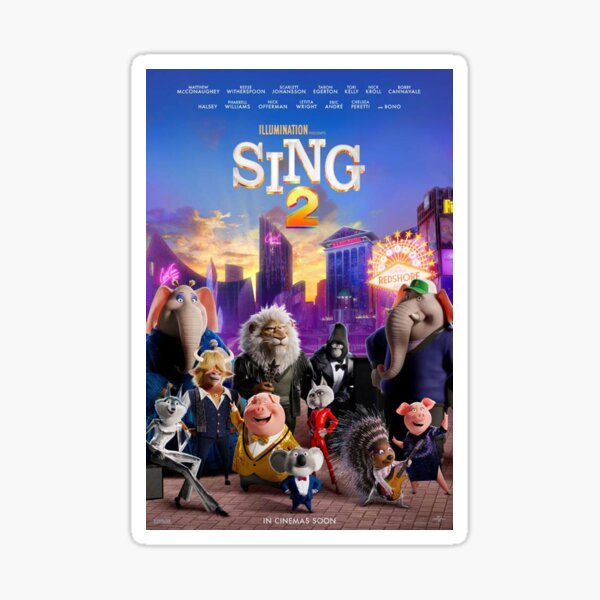 "sing - 2" Sticker by eddiemcafee | Redbubble